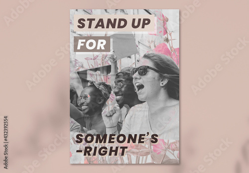 Human Rights Protest Poster Layout Stock Template | Adobe Stock