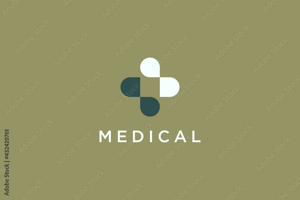 Medical Logo. Modern Healthcare Symbol Pharmacy Icon. Green and White ...
