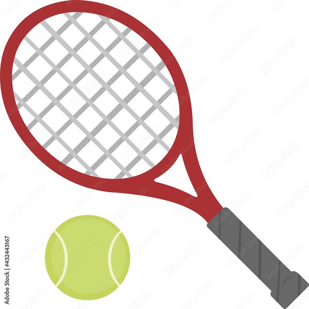 Vector emoticon illustration of a tennis ball and racket Stock Vector ...