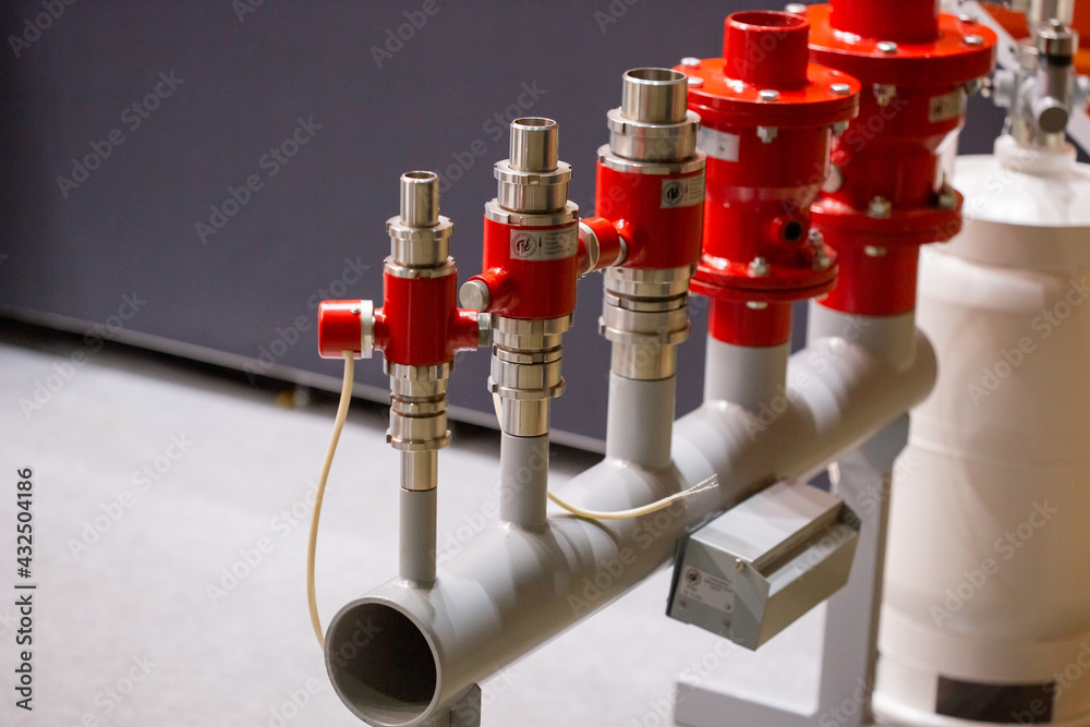 Various assemblies and components of fire extinguishing equipment at ...