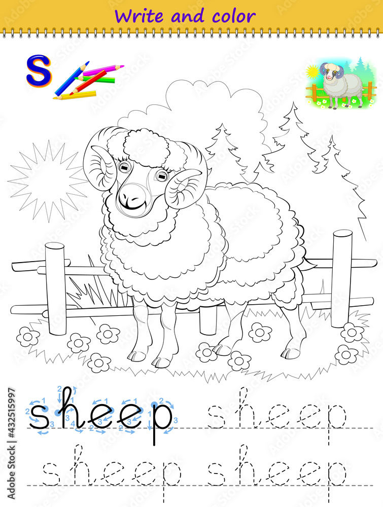 Coloring book for children. Trace letters. Educational game to study ...