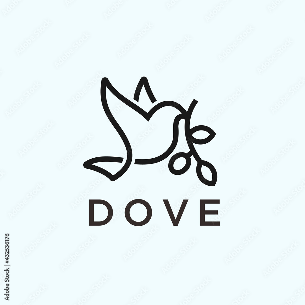 dove logo design vector silhouette illustration Stock Vector | Adobe Stock