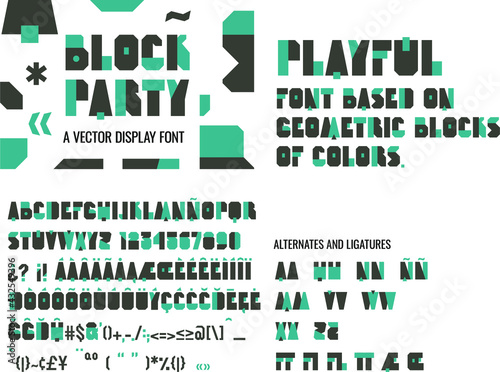 Block Party is a playful vector display font inspired by geometrical ...