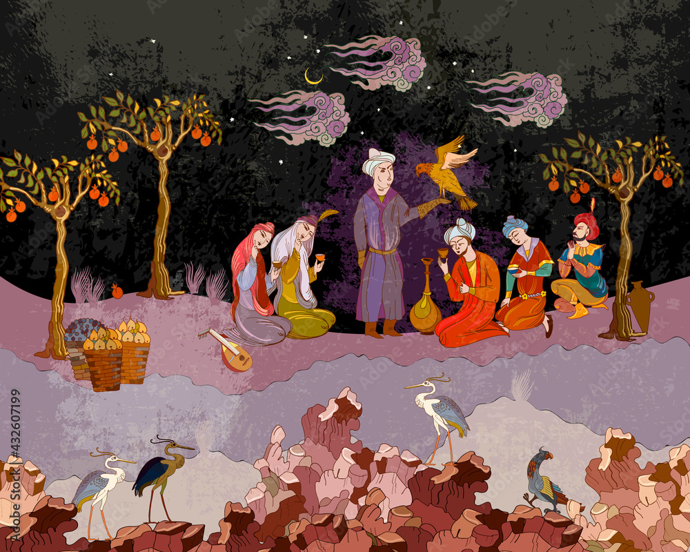 Paradise garden. Mughal art. Fairy tales and legends of the Middle East ...