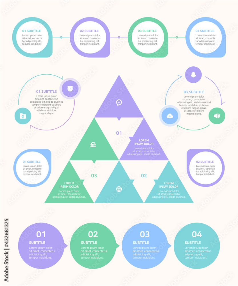 Infographic set available for presentations, workflow layouts, banners ...