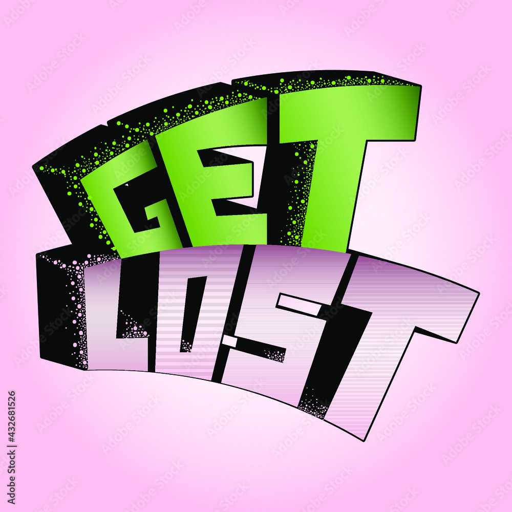 Vektor vector dictum "get lost" from unique letters with a gradient in ...