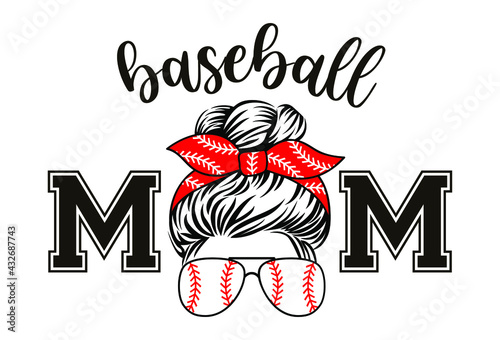 Baseball Mom Vector Mom Life Design With Aviator Sunglasses And