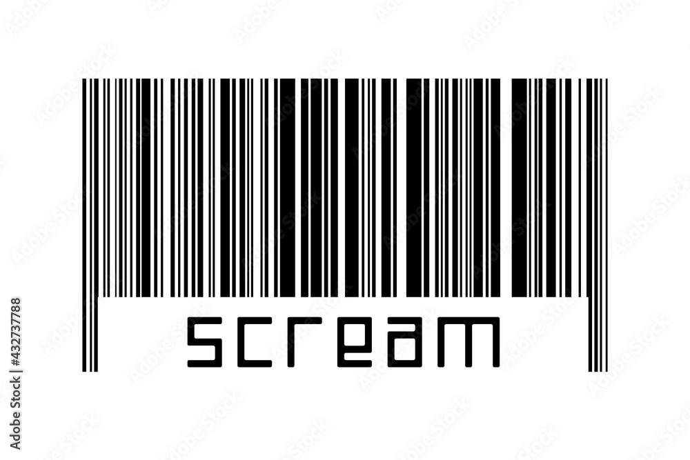 Digitalization concept. Barcode of black horizontal lines with ...