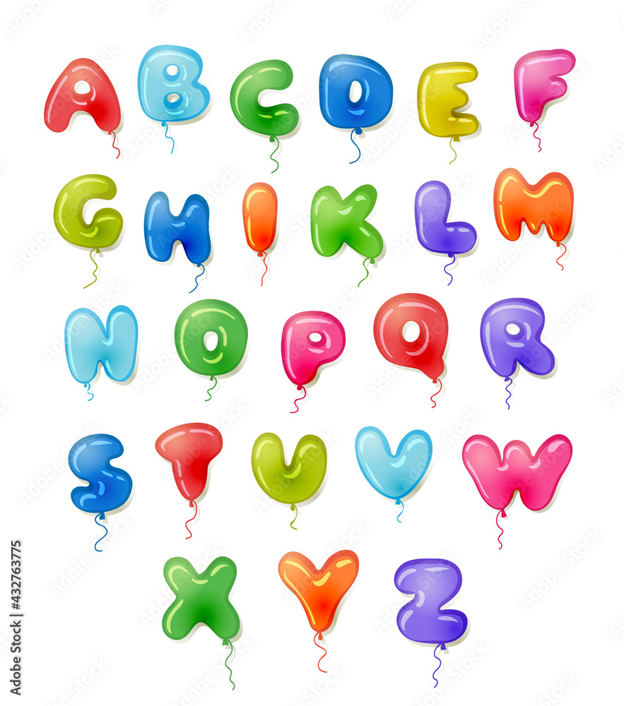 Balloon colorful ABC for children, for birthday party, baby shower ...