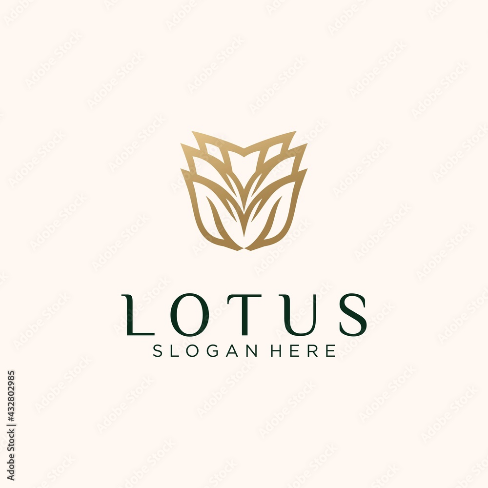 Abstract lotus logo design Linear style lotus flower logo Stock Vector ...