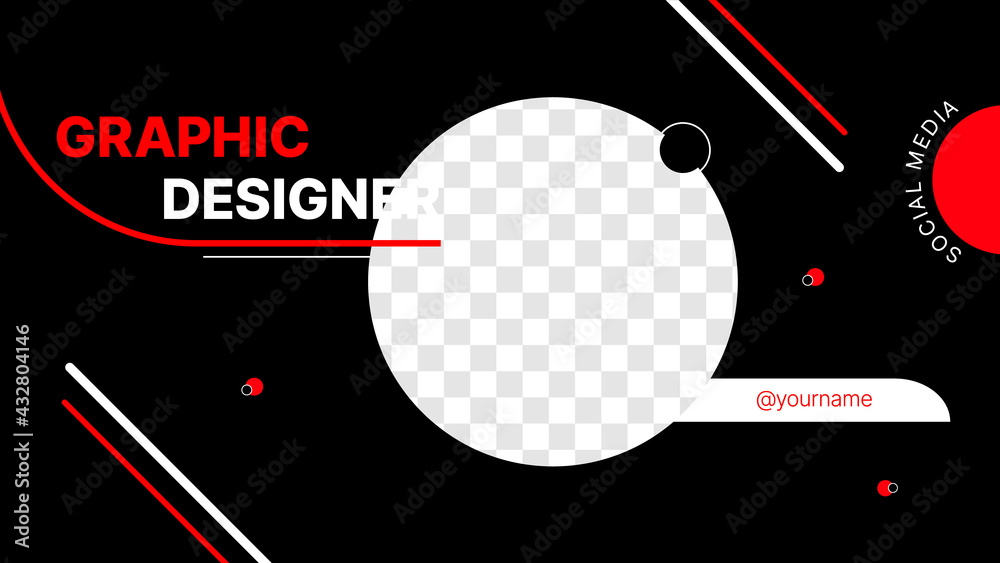 Account Banner for Graphic Designer. Horizontal Template for Social ...