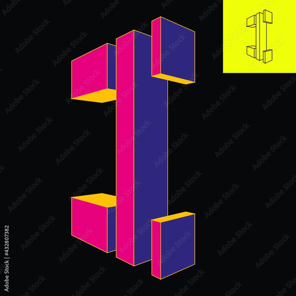 Letter Logo 3-dimensional logo of the letter I in perspective ...