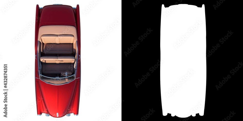 convertible sport car city tourism luxury transport 1 1950s - Top view ...