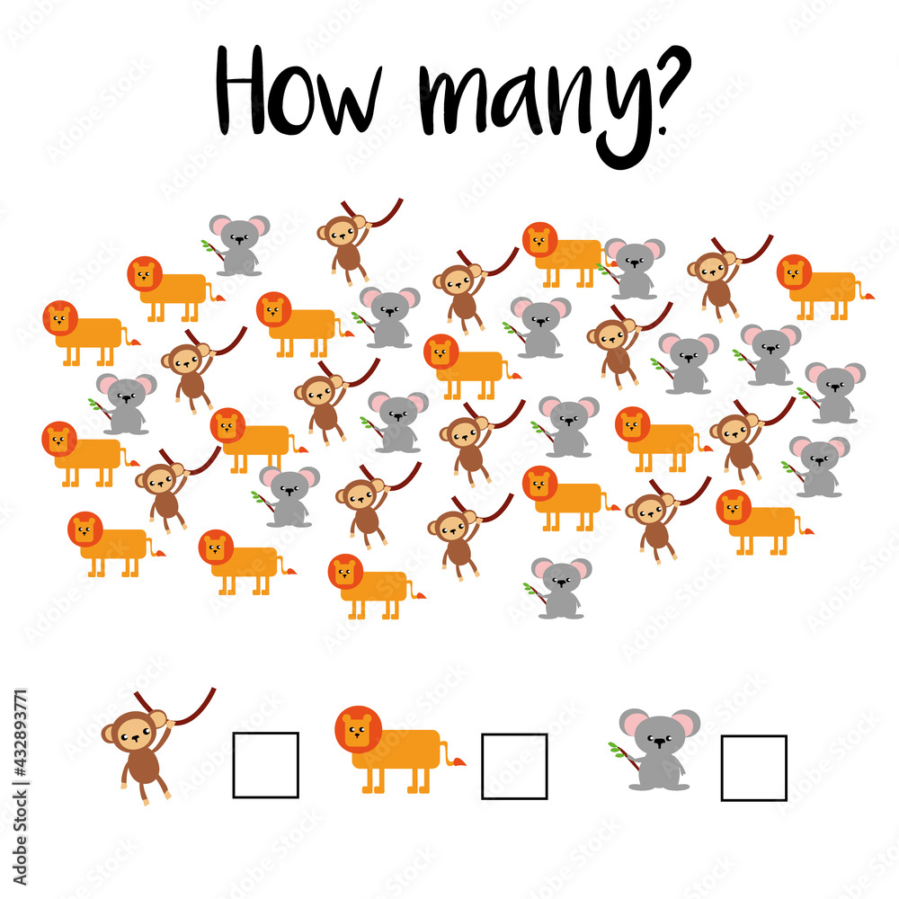 How many objects.Preschool Counting Activities. Printable worksheet ...