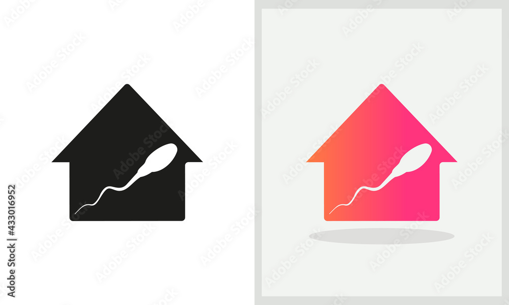 Sperm Cell House logo design. Home logo with Sperm Cell concept vector ...