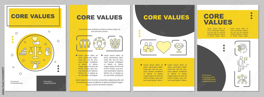 Vector de Stock Core values brochure template. Deeply ingrained ...