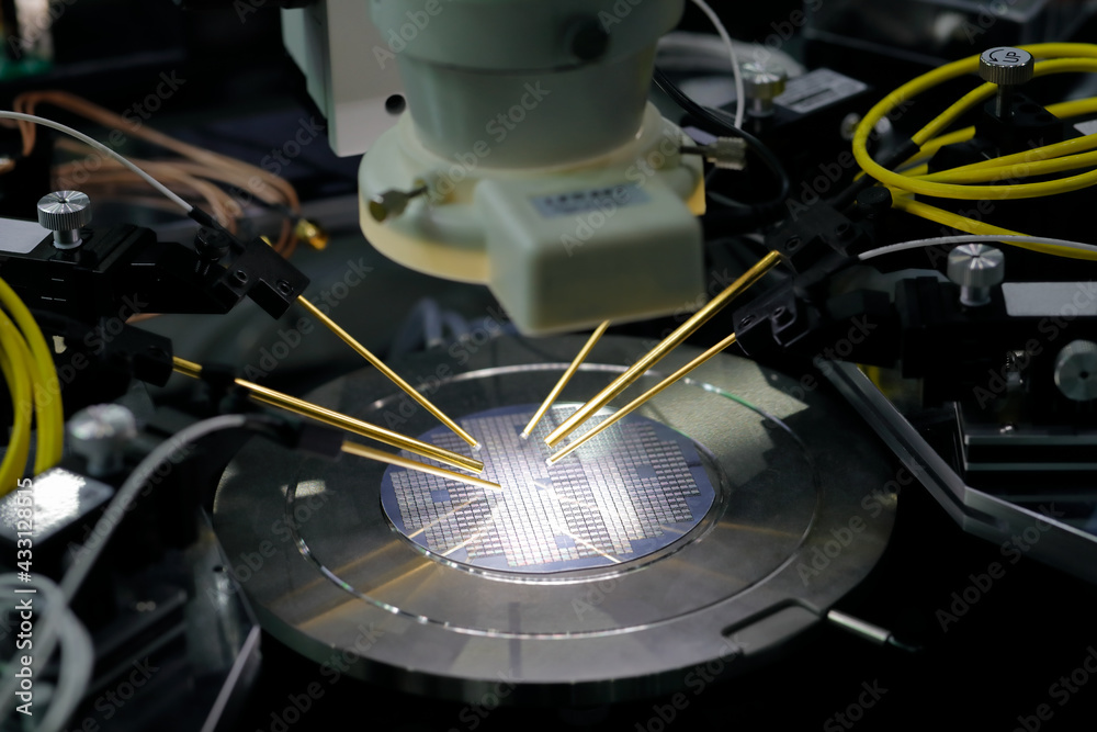 semiconductor silicon wafer under test Stock Photo | Adobe Stock