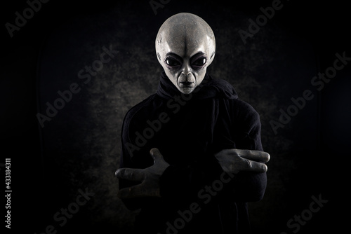 Alien creature has a message for humans. Grey kind humanoid from an ...