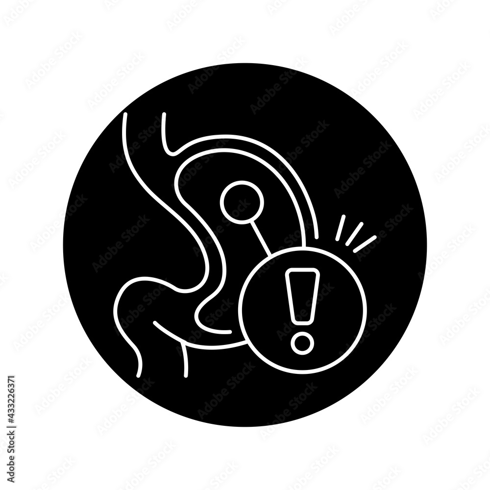 Gastritis olor line icon. Gastroesophageal reflux disease. Pictogram ...