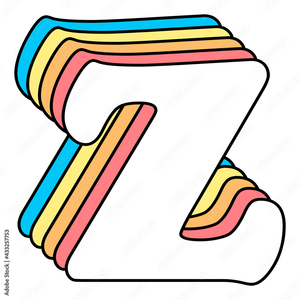 Illustrazione stock di Letter Z Monogram Letters Retro Font Rainbow ...