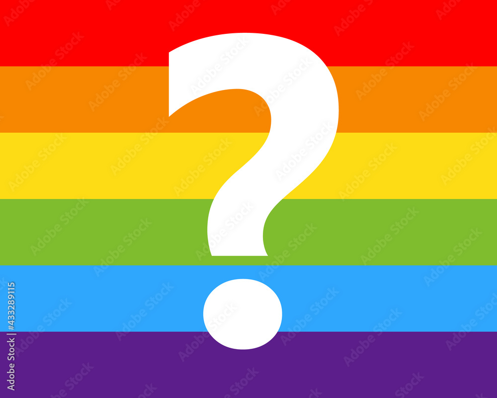 Rainbow question mark image. Clipart image Stock Vector | Adobe Stock