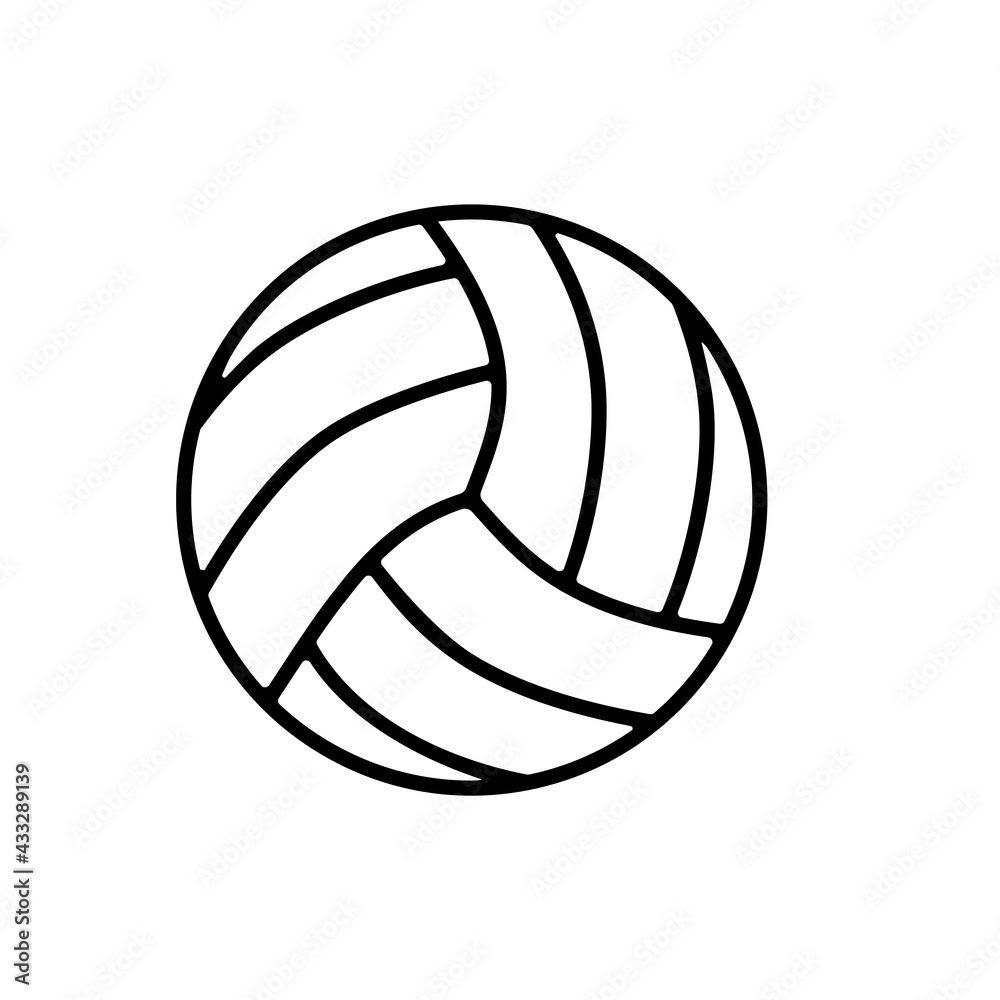 Volleyball ball outline icon. Clipart image isolated on white ...