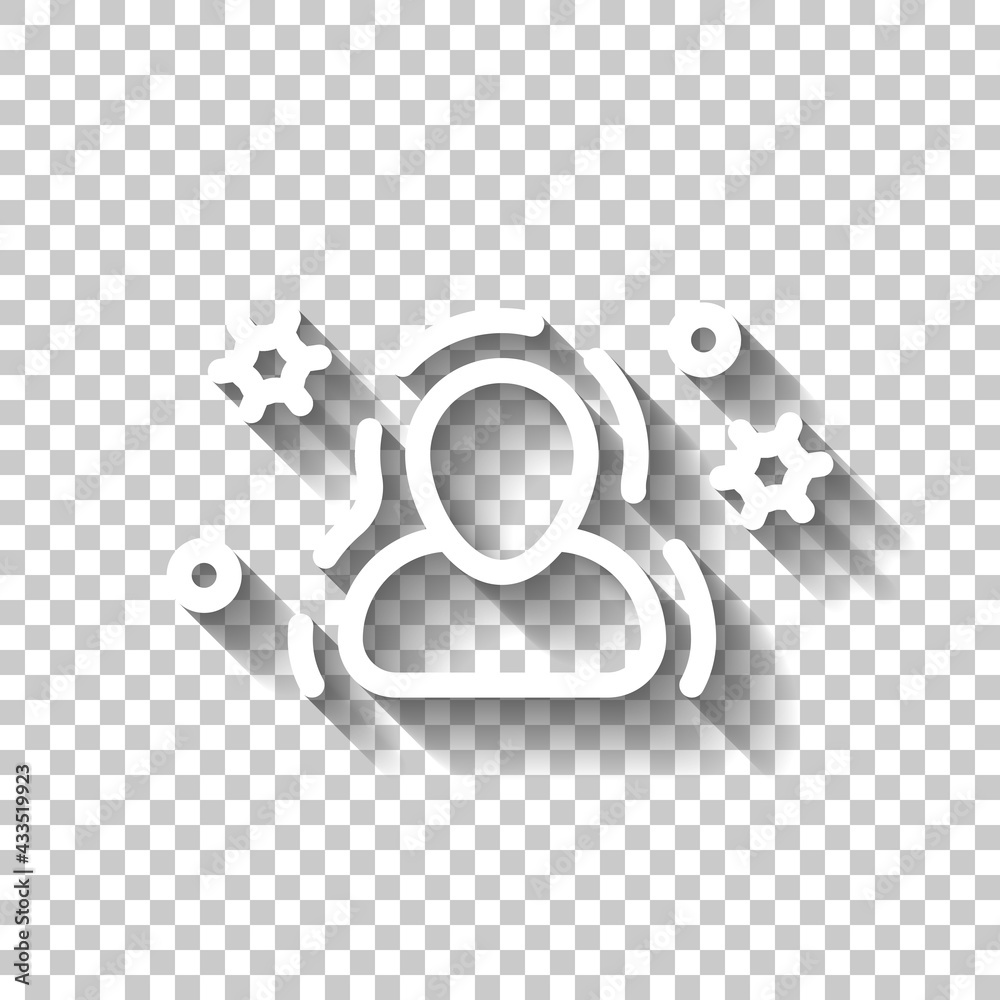 Immune system, antivirus protection, simple medical icon. White linear ...