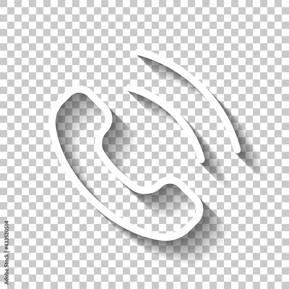 Call icon, logo of main mobile app. White linear icon with editable ...