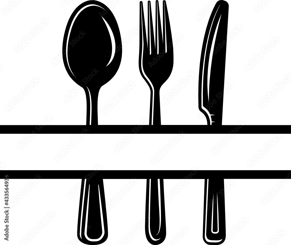 Spoon Fork Knife Split Svg Cut File | Spoon Svg | Fork Svg | Knife Svg ...
