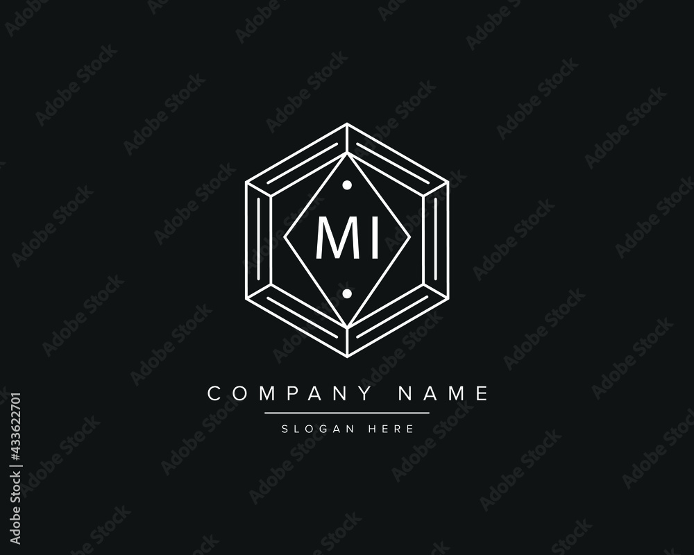 Alphabet letter MI logo design vector Stock Vector | Adobe Stock