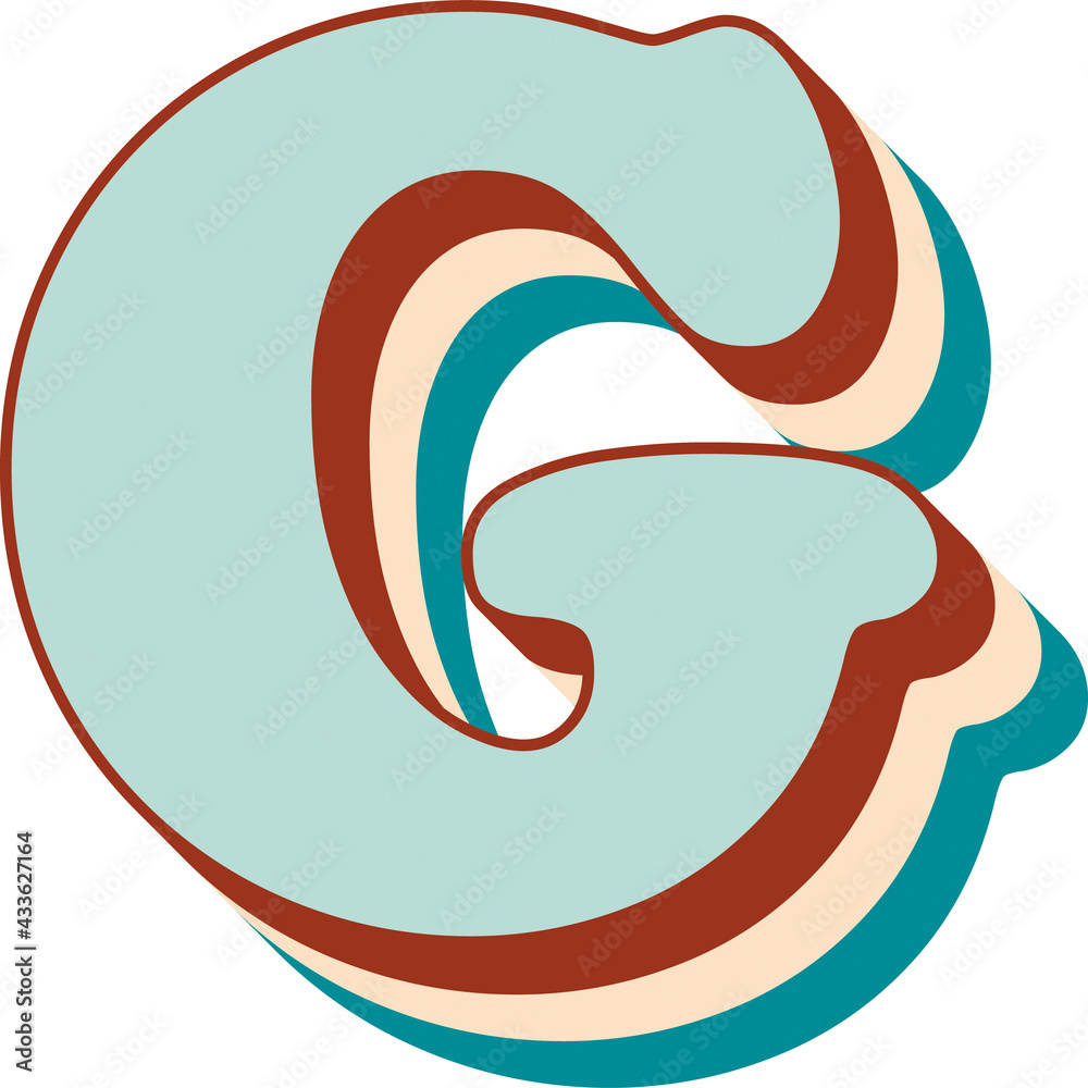 Letter G Monogram Letters Initial Retro Font 80s 70s 60s Vintage Logo ...