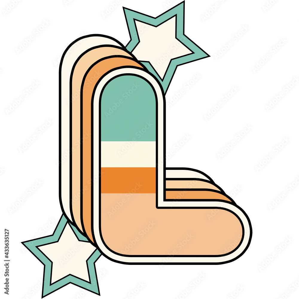 Ilustración de Stock Letter L Monogram Letters Initial Name Retro Font ...