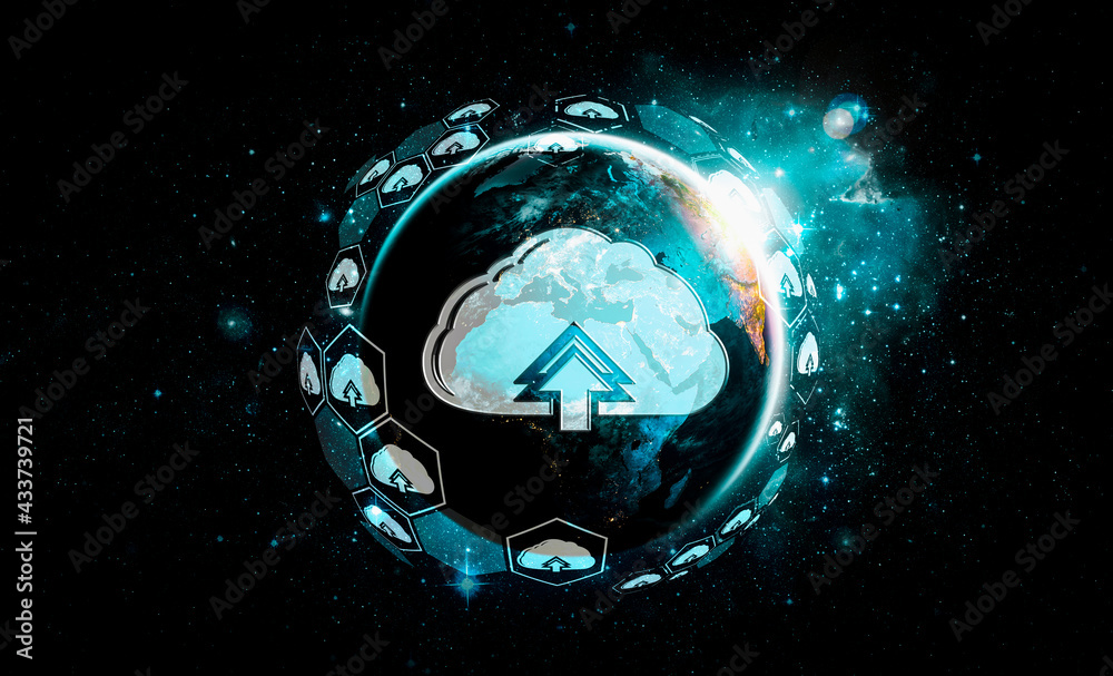 Stock-Foto „Cloud computing technology and online data storage in innovative perception . Cloud ...