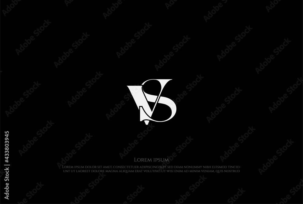 Simple Minimalist SV VS Logo Design Vector Stock Vector | Adobe Stock