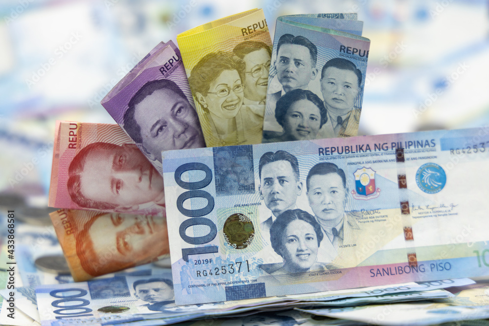 Various Philippine banknotes background images. Philippines peso Stock ...