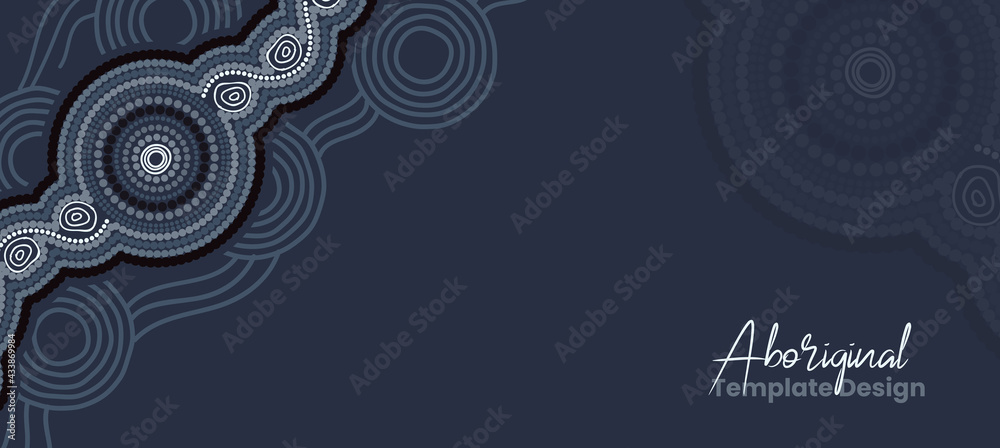Banner design with aboriginal artwork Stock Vector | Adobe Stock