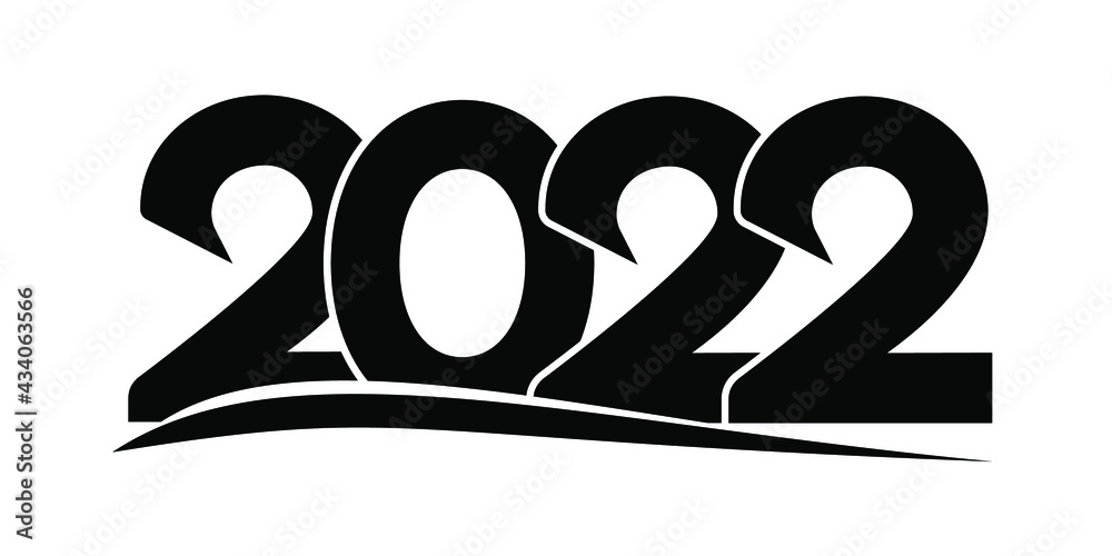 2022 number on white background. 2022 logo text design. Design template ...