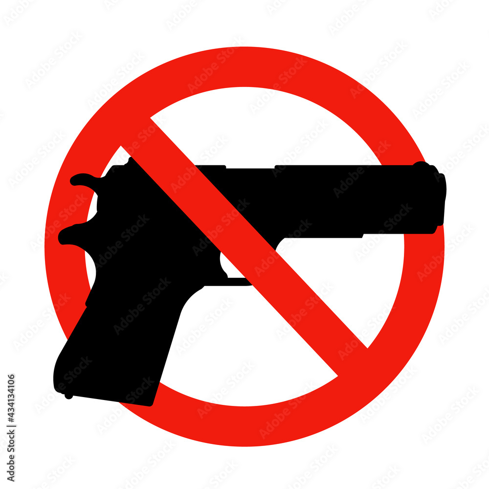 1911 gun silhouette stop sign Gun violence awareness icon. Clipart ...
