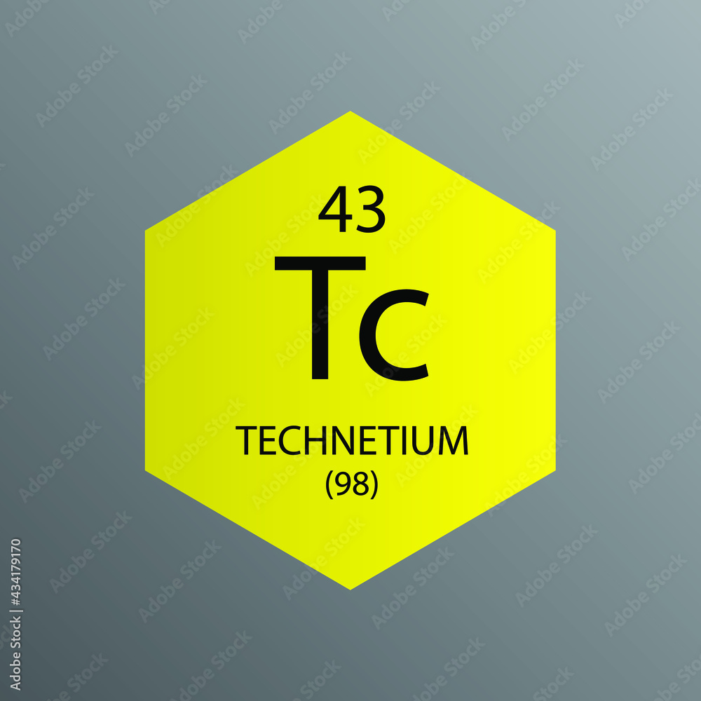 Tc Technetium Transition metal Chemical Element Periodic Table. Hexagon ...