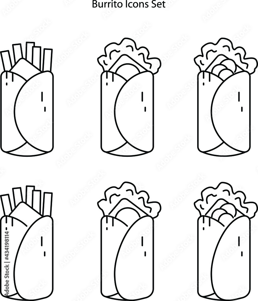 burrito icon isolated on white background. burrito icon thin line ...
