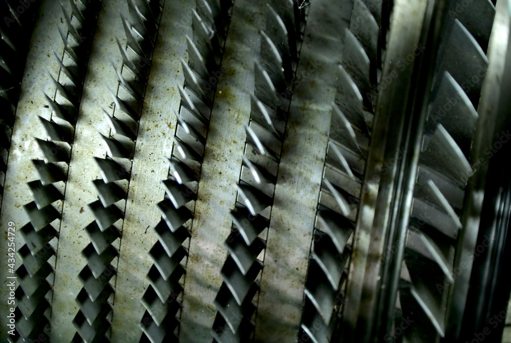 Prototype of aircraft turbo prop engine displayed in aircraft ...