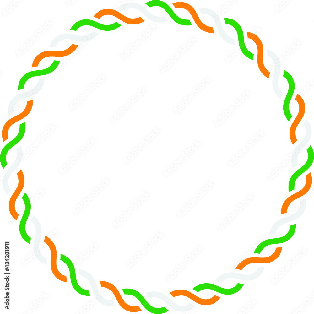 Circular border made with Indian flag colors. Vector design elements ...