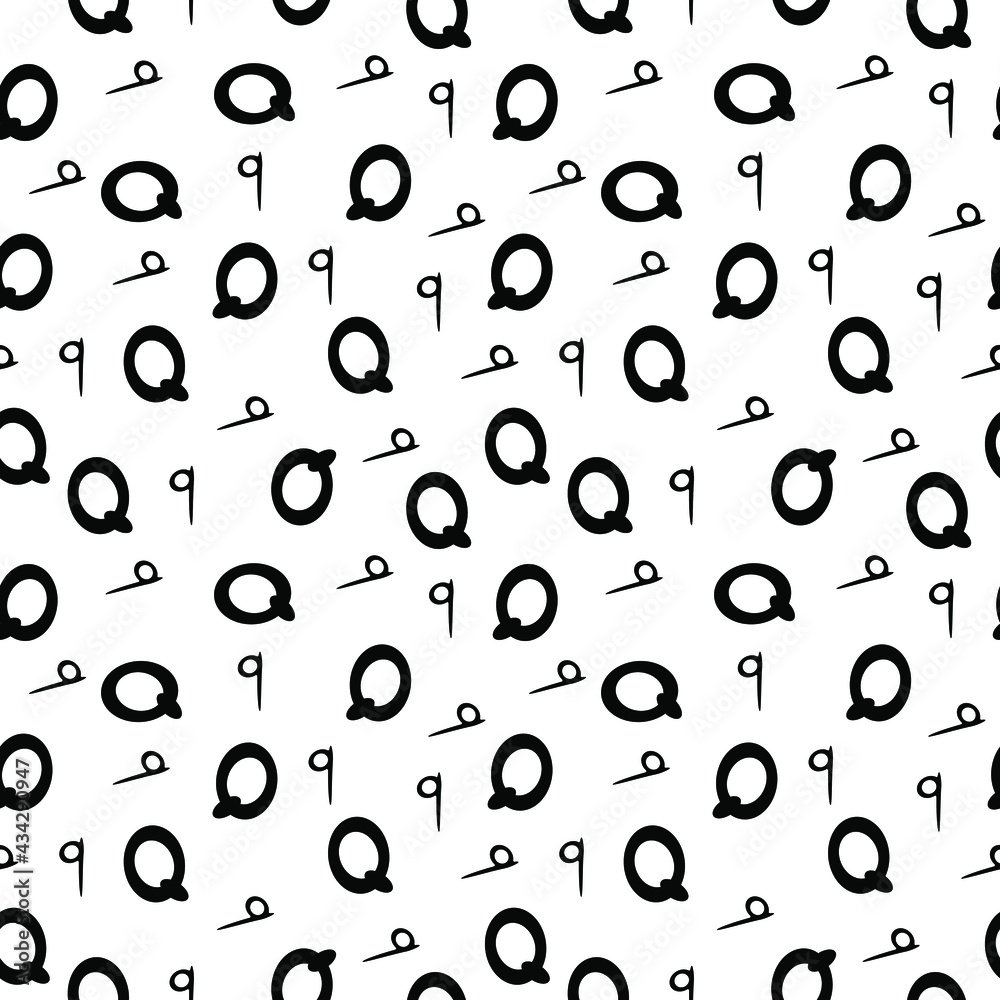 Black and white background with the letter Q. Background in the style ...