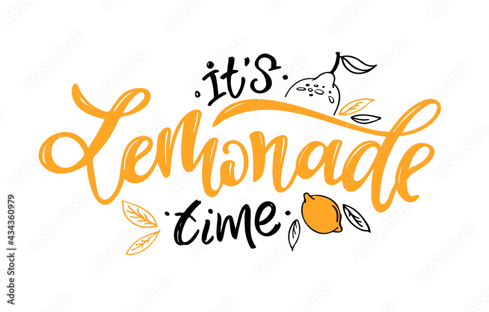 Hand drawn lettering quote about lemonade. Typographic menu design ...