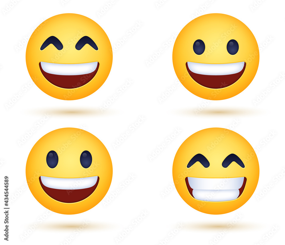 3d Beaming Grinning emoji Face with Smiling Eyes, Smiling Face with ...
