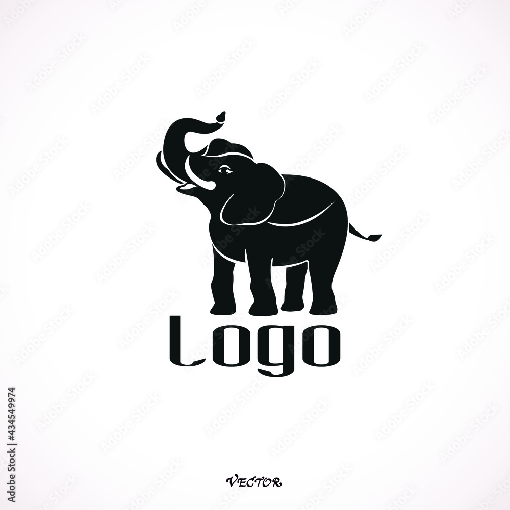 Indian elephant icon in black style isolated on white background. India ...