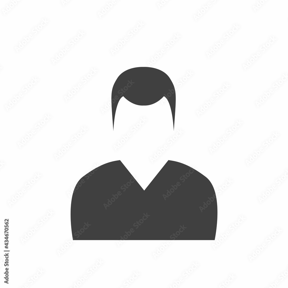 Male avatar icon silhouette. Male and female avatar profile sign, face ...