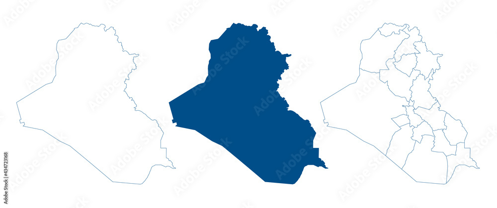 Image vectorielle Stock Iraq map vector. High detailed vector outline ...