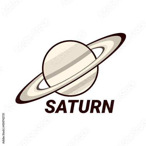 Elegant symbol of planet saturn with rings and label. Vector ...