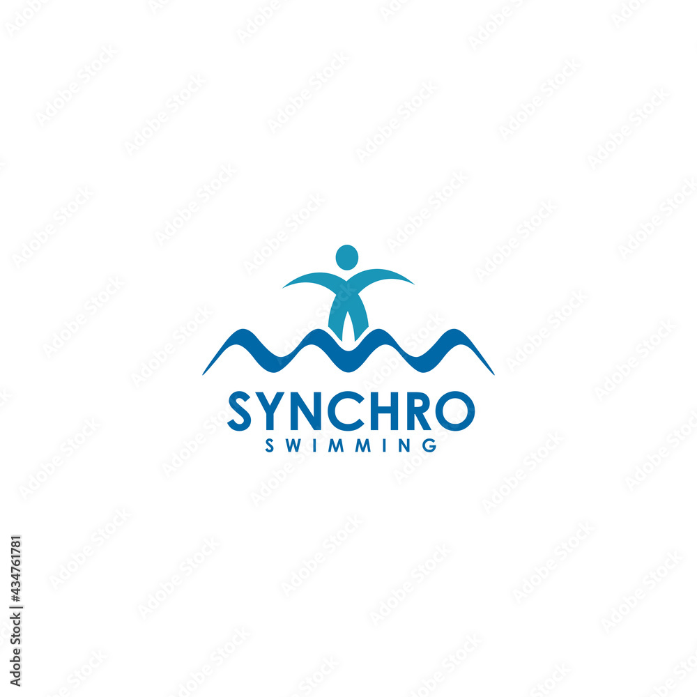 Synchro swimming logo design template Stock Vector | Adobe Stock